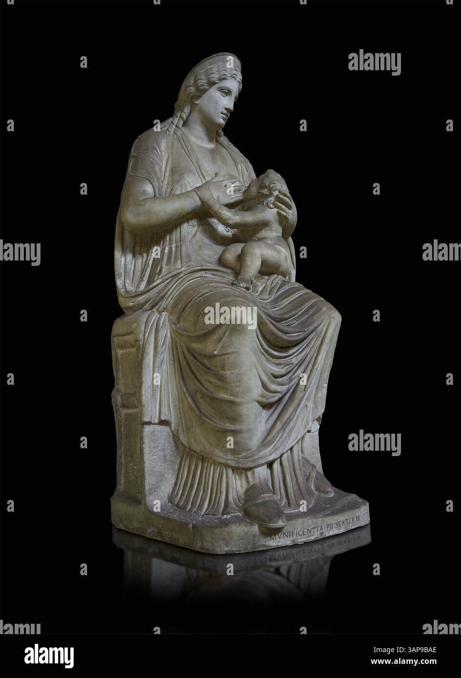Roman statue probably of Isis breastfeeding Arpocrate, 1st cent AD ...