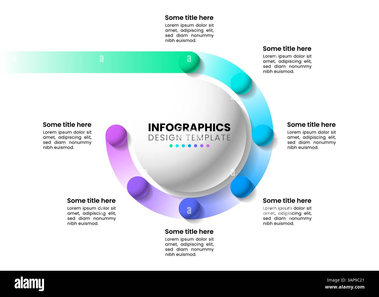 Infographic template with 7 options or steps. Circles. Can be used for workflow layout, diagram ...