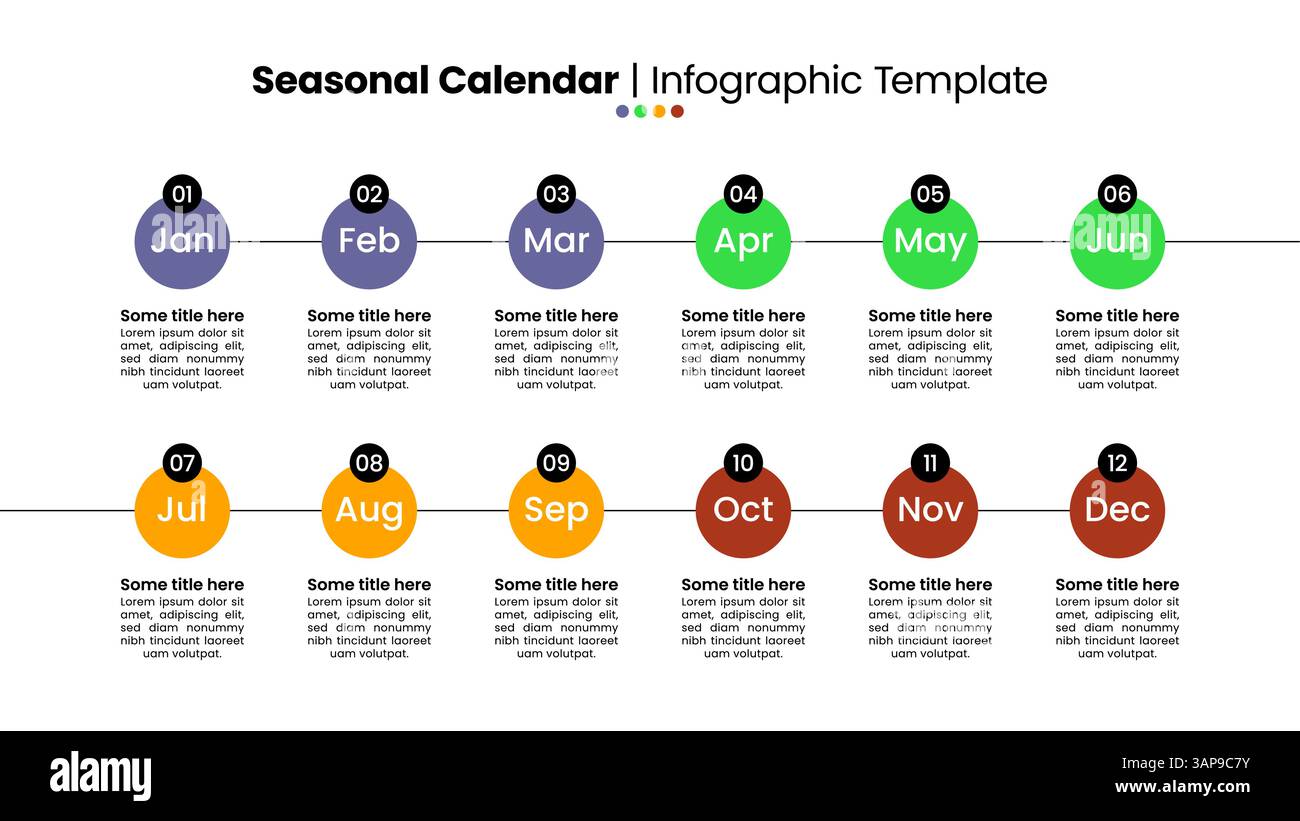Infographic template with 12 options or steps. Seasonal calendar. Can ...