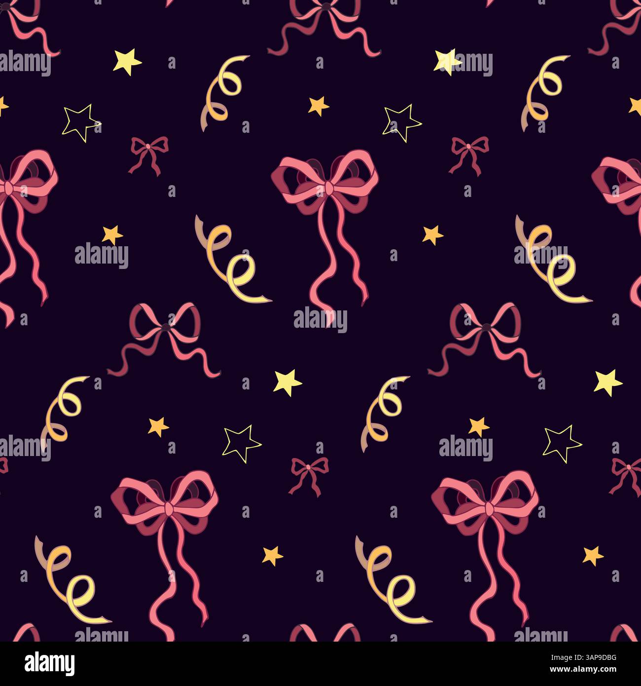 Vector outline set of different curvy bows, coquette style, doodle ...