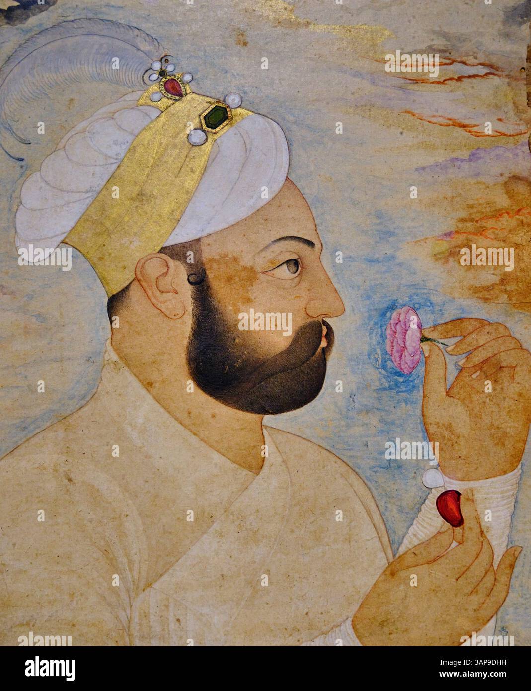 India, Delhi, New Delhi, Humayun Museum, portrait of Sher Afghan Khan ...