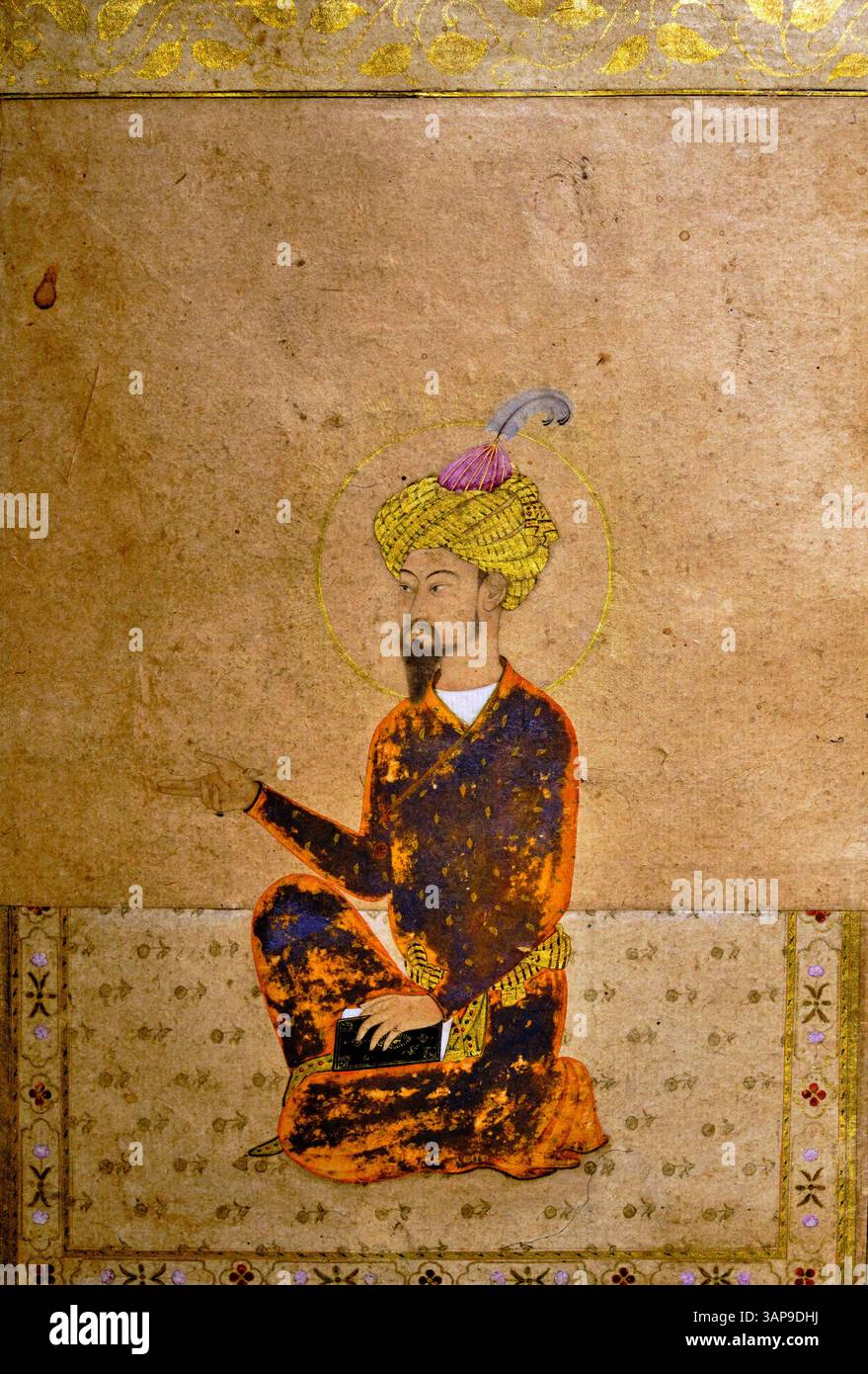 India, Delhi, New Delhi, Humayun Museum, portrait of Humayun, 16th ...