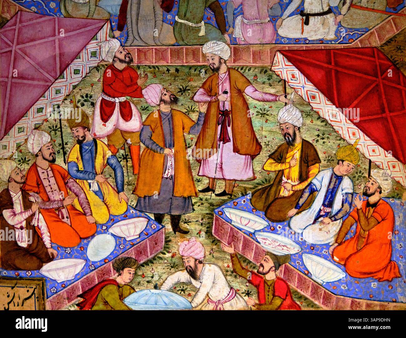 India, Delhi, New Delhi, Humayun Museum, The emperor feasts with envoys ...