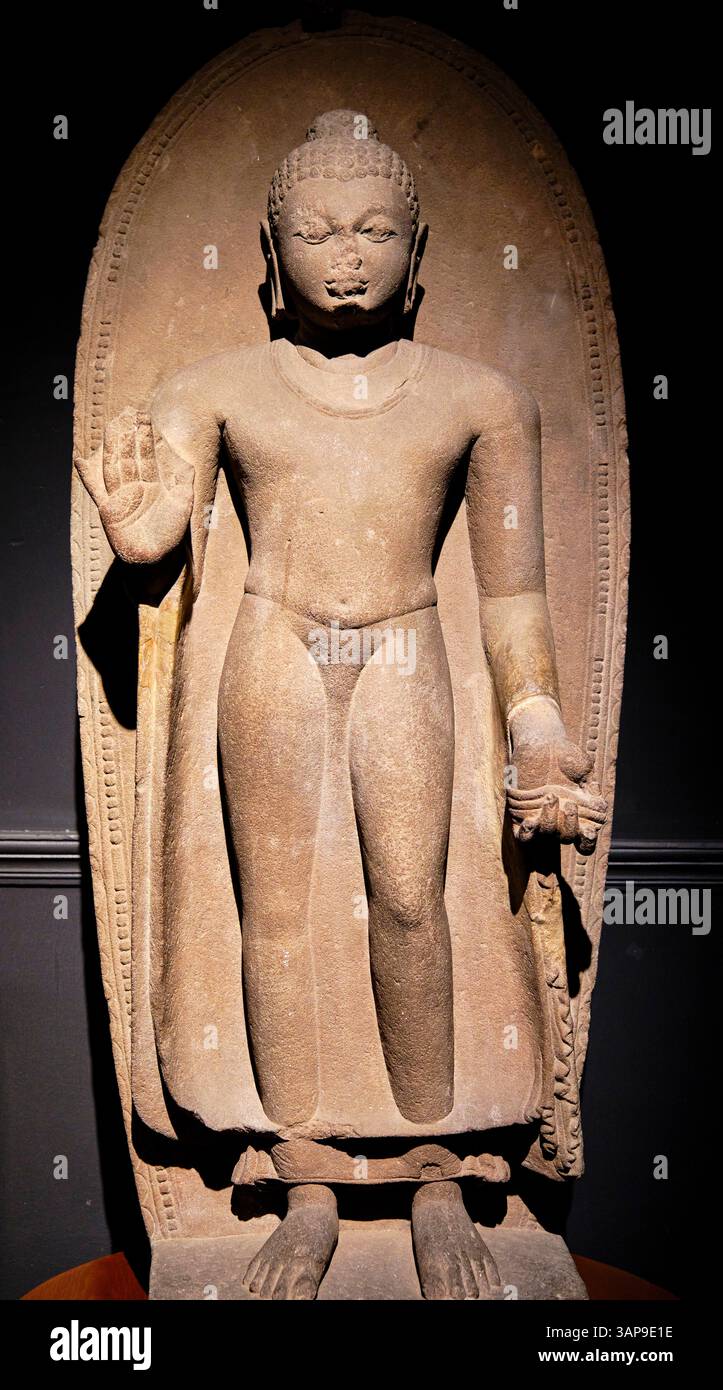 India, Delhi, New Delhi, national museum, standing Buddha, Gupta, 5th ...