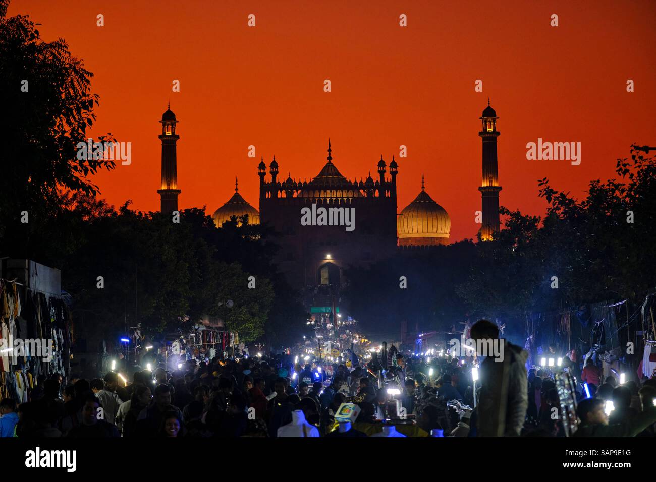 India, Delhi, Old Delhi, Jama Masjid mosque, built by the Mughal ...