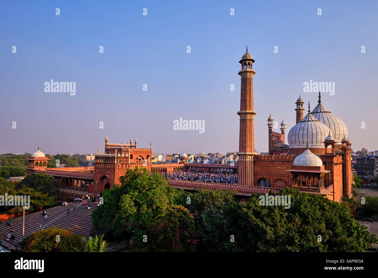 India, Delhi, Old Delhi, Jama Masjid mosque, built by the Mughal ...