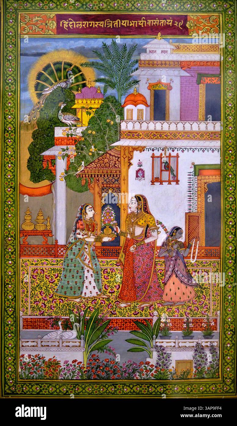 India, Delhi, New Delhi, National Museum, miniature Ragmala series from ...
