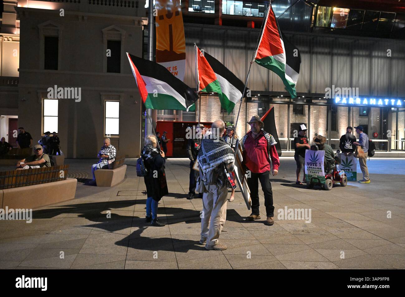Sydney, Australia. 16th Apr, 2025. Protesters gather outside the ABC ...