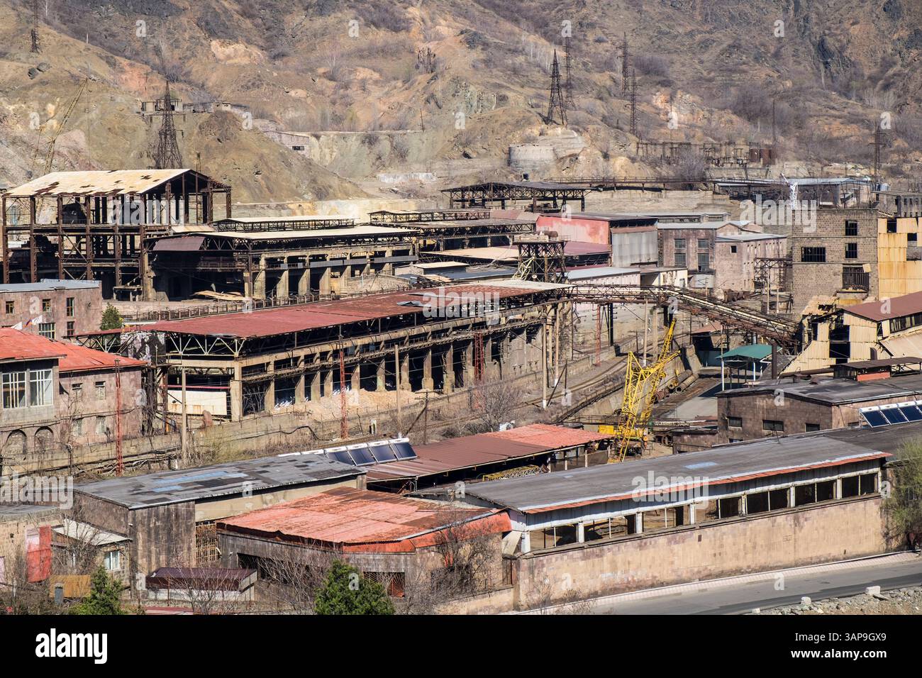 Armenia, Alaverdi, Old Soviet-era copper mining and smelting plant ...