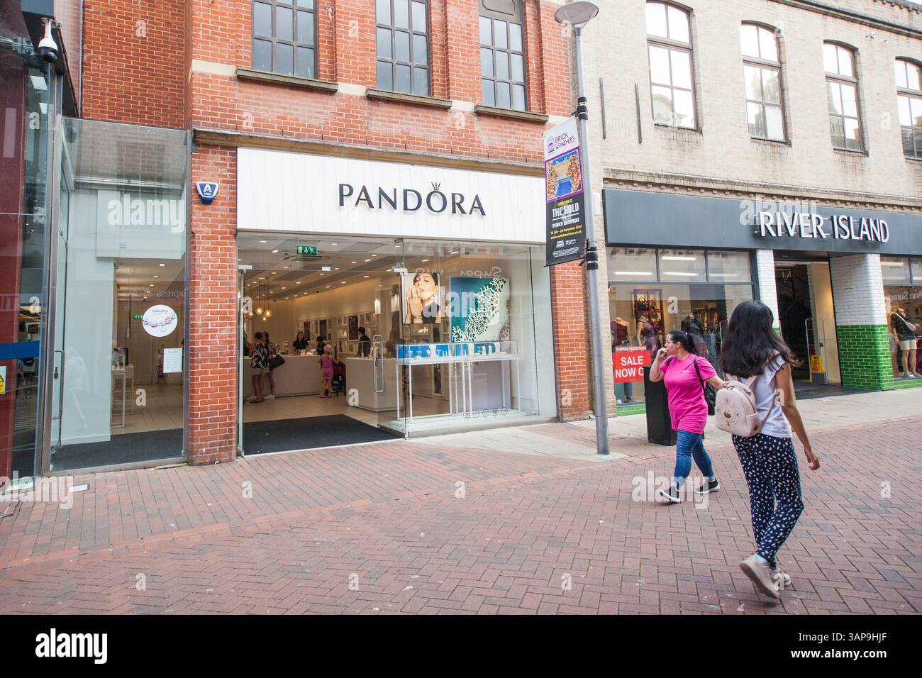 The Pandora and River Island shops in Ipswich, Suffolk in the United ...