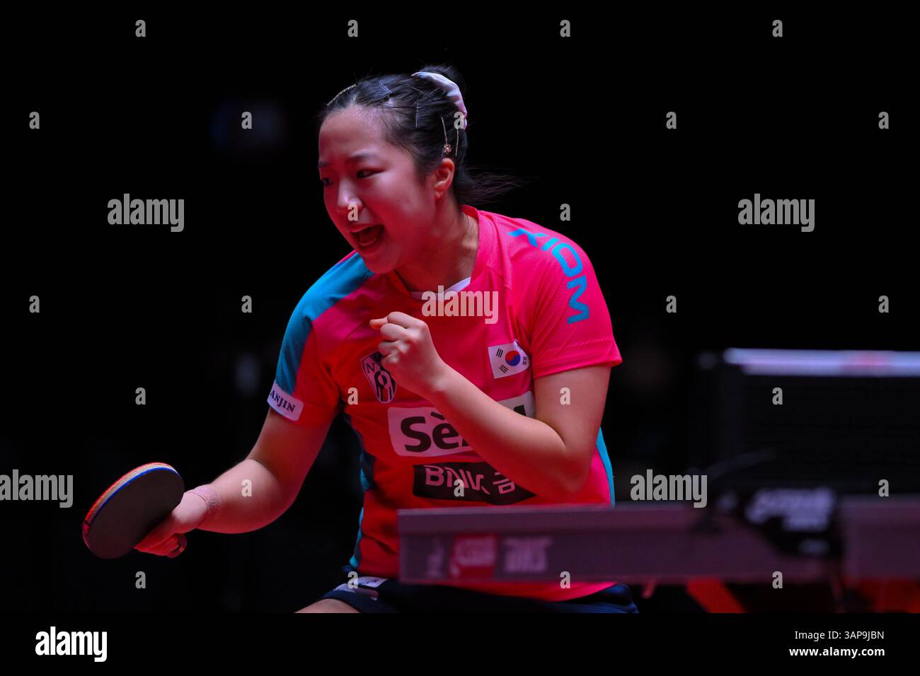 Macao, China. 16th Apr, 2025. Shin Yubin reacts during the women's ...