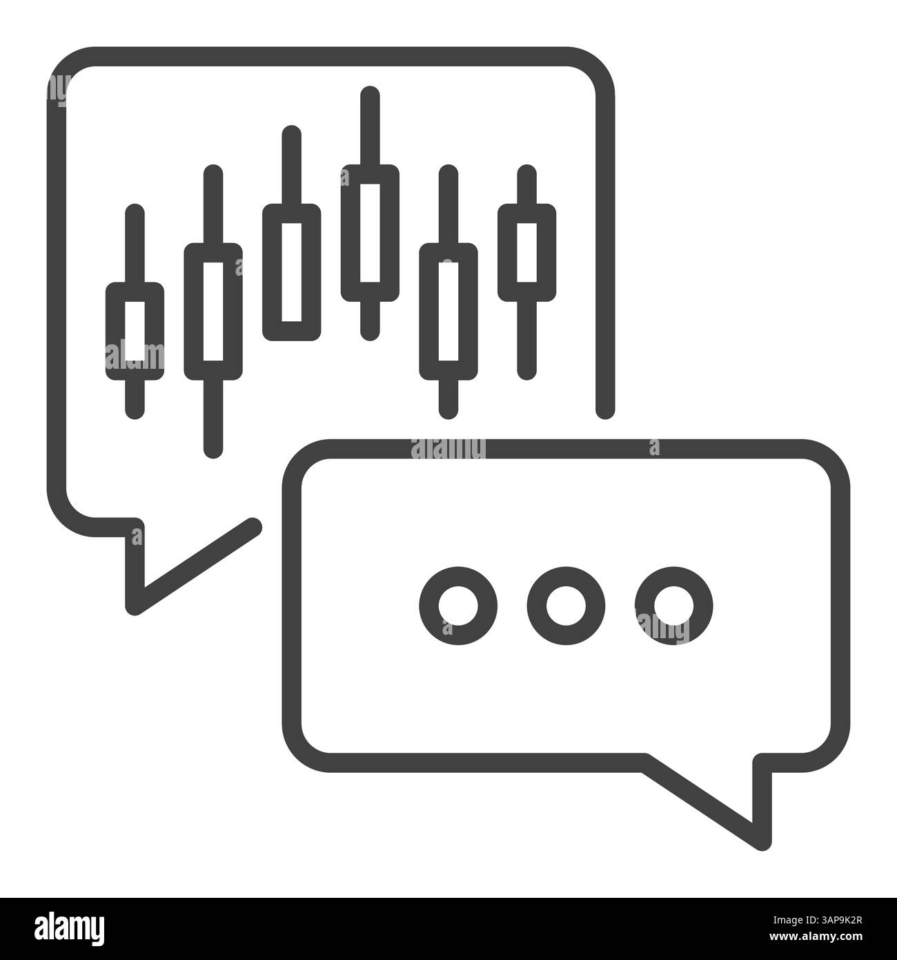 Speech Bubbles with Candlestick Trading Chart vector concept icon or ...