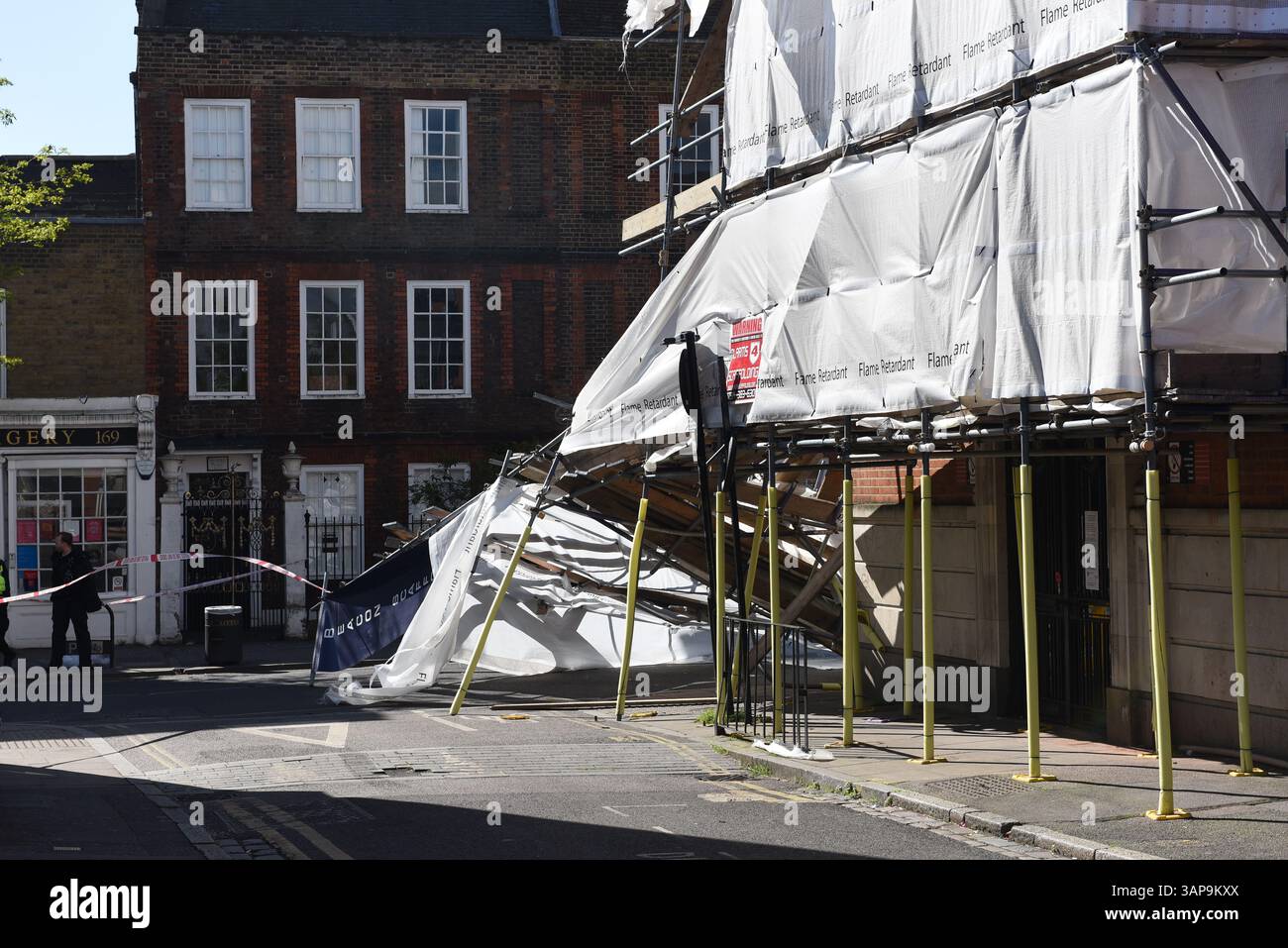 Heavy overnight winds brought down scaffolding around the public ...
