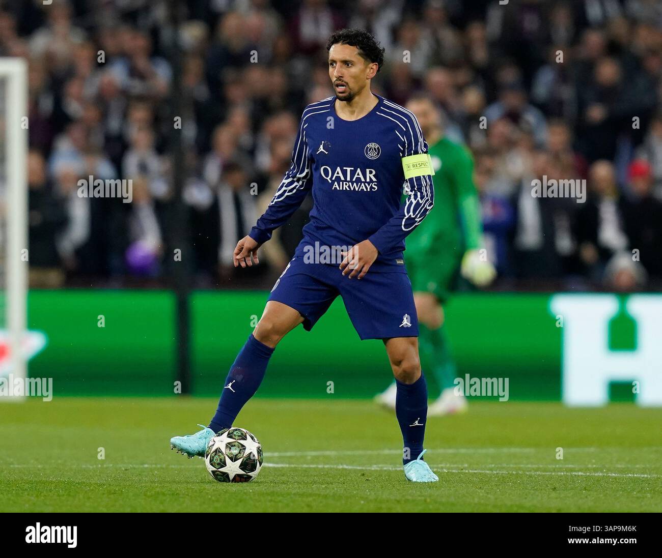 Birmingham, UK. 15th Apr, 2025. Marquinhos of Paris St Germain during ...