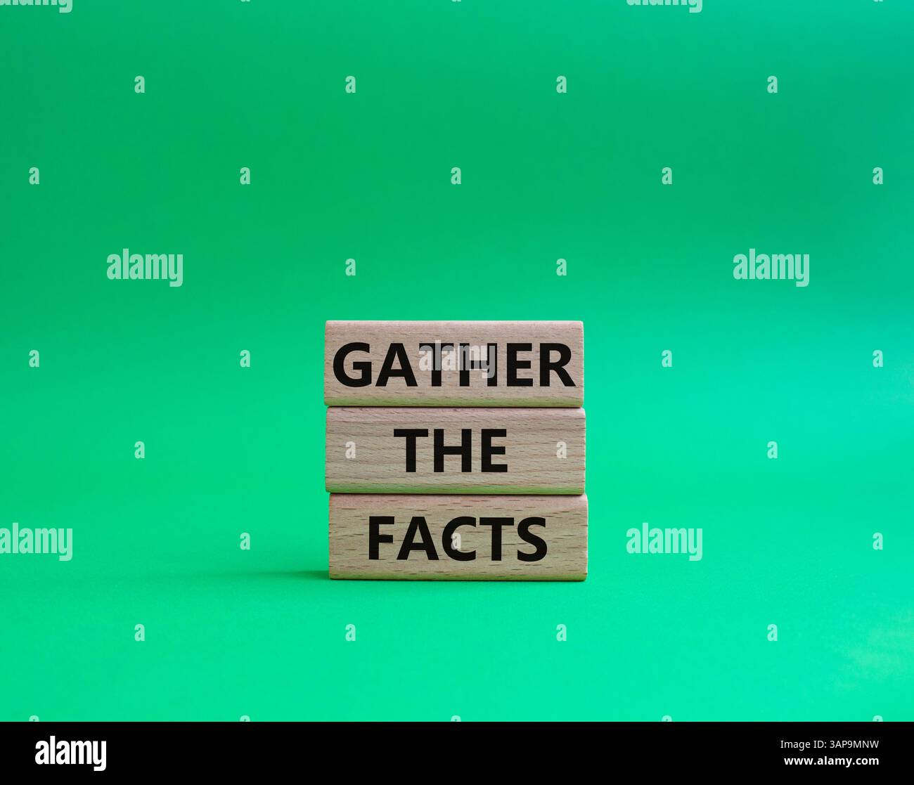 Gather the facts symbol. Wooden blocks with words Gather the facts ...