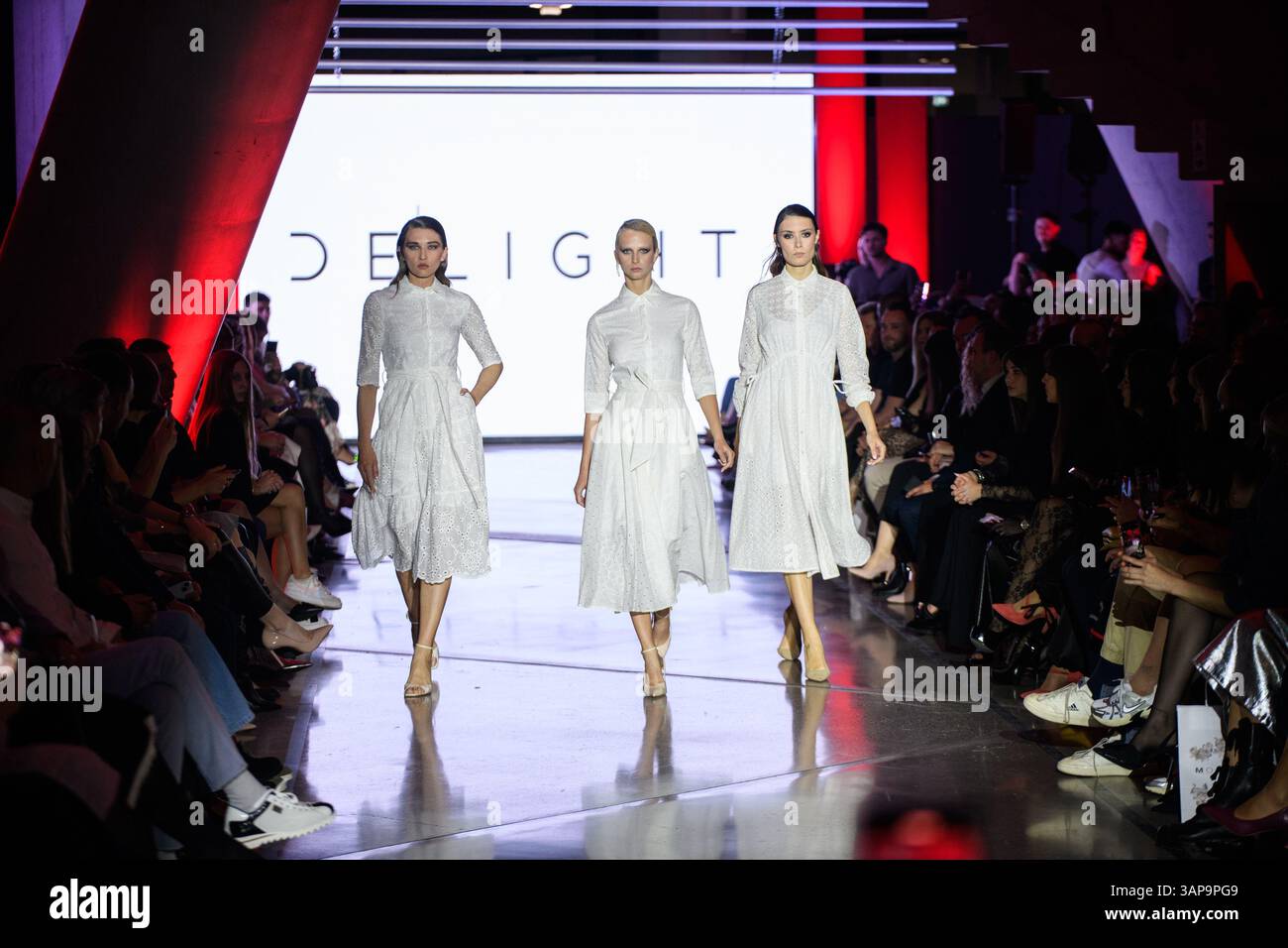 Zagreb, Croatia. 15th Apr, 2025. Models from DELIGHT the walk the ...