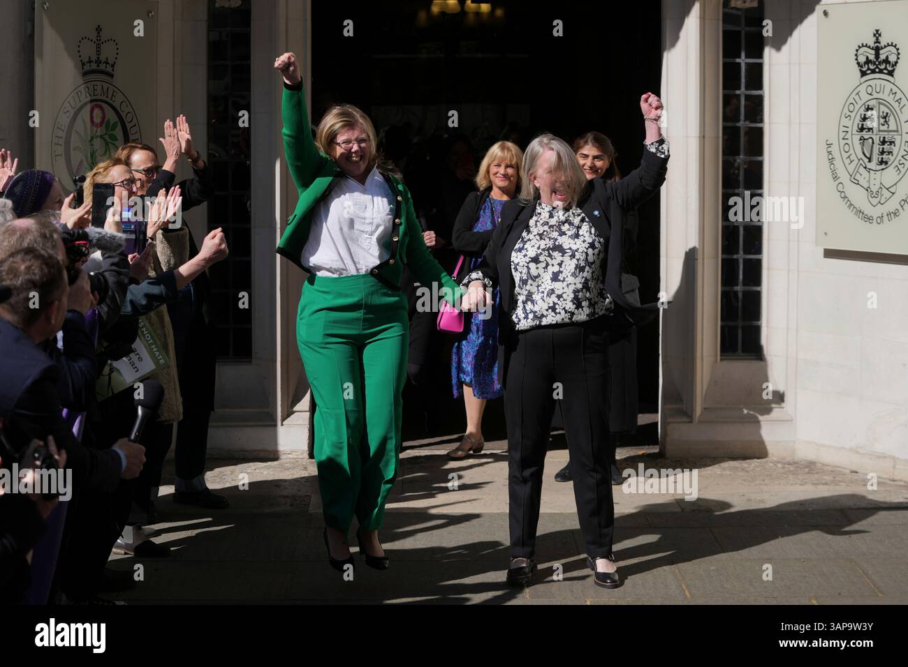 Marion Calder and Susan Smith from For Women Scotland, celebrate ...