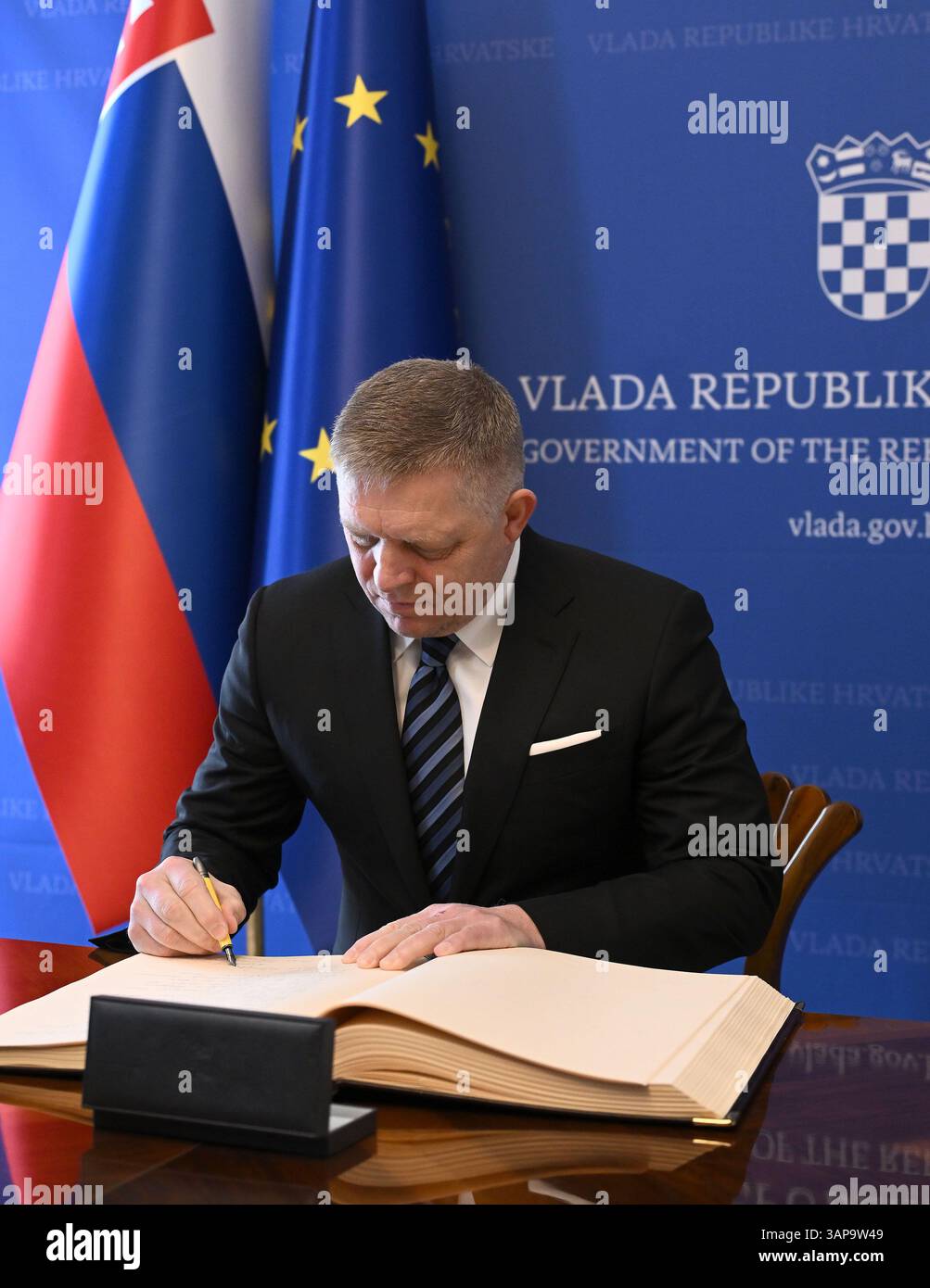 Zagreb, Croatia. 16th Apr, 2025. Croatia Prime Minister Andrej ...