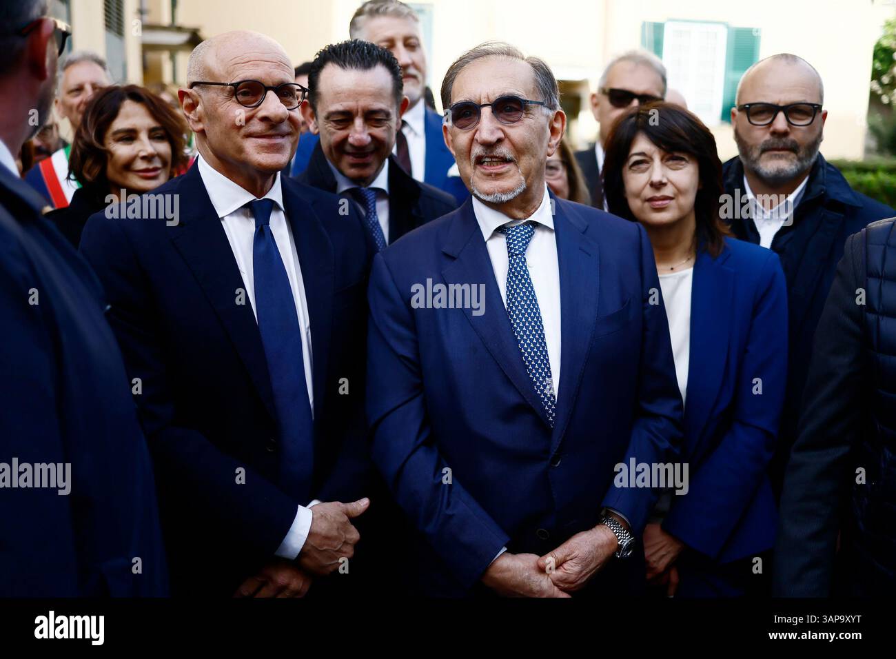 Il Vicepresidente della Camera Fabio Rampelli, il Presidente del Senato Ignazio La Russa, la ...