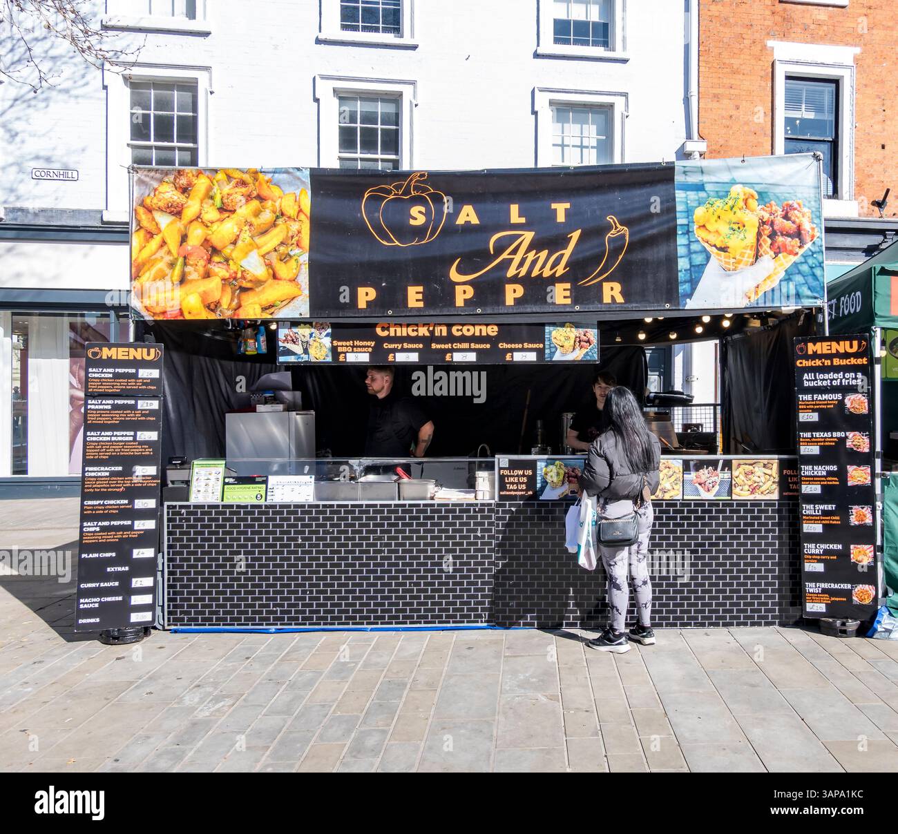 Salt and Pepper stall, Cornhill, Lincoln City, Lincolnshire, England ...