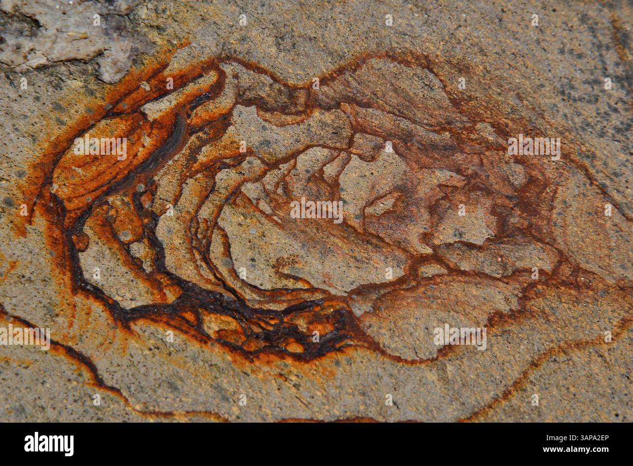 Rare drawings of ferrous material in the rock Stock Photo - Alamy