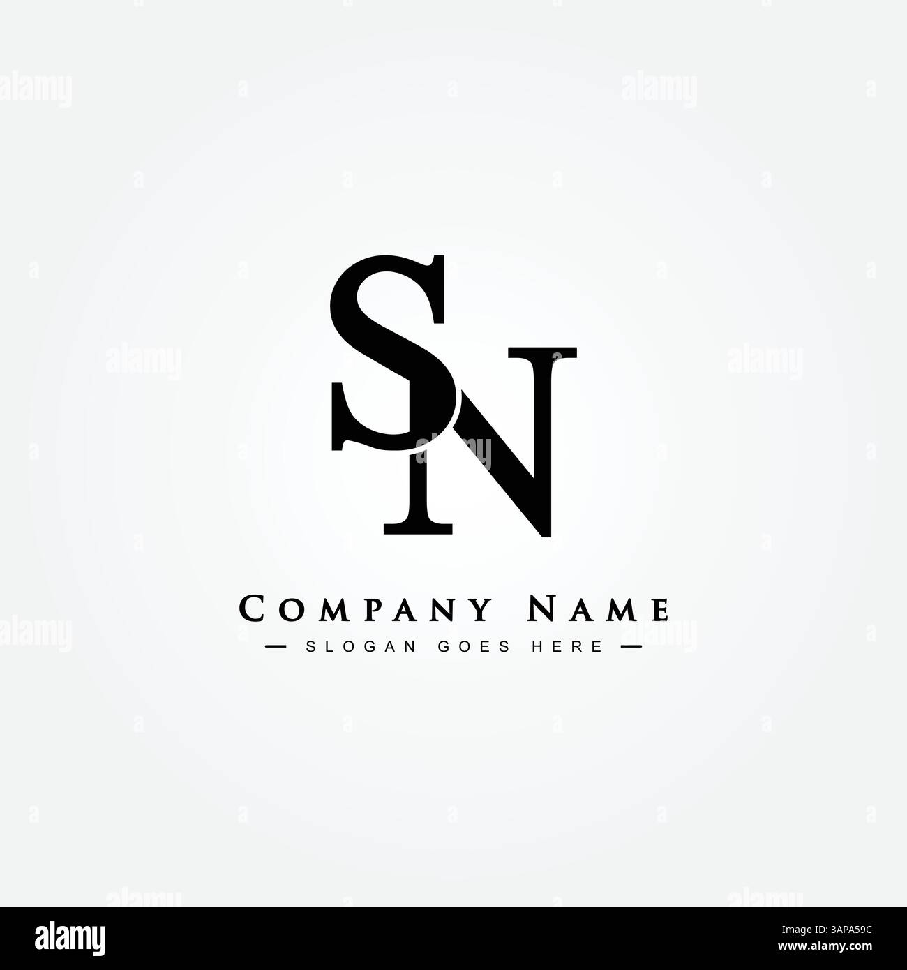SN Vector Logo Template - Simple Icon for Initial Letter S and N ...