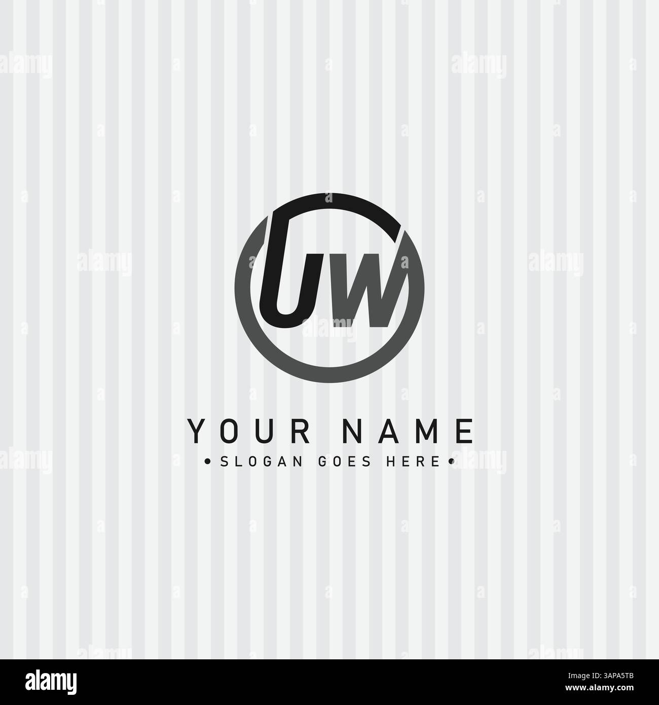 Creative Logo for Initials UW in Monogram Style - Vector Template for ...