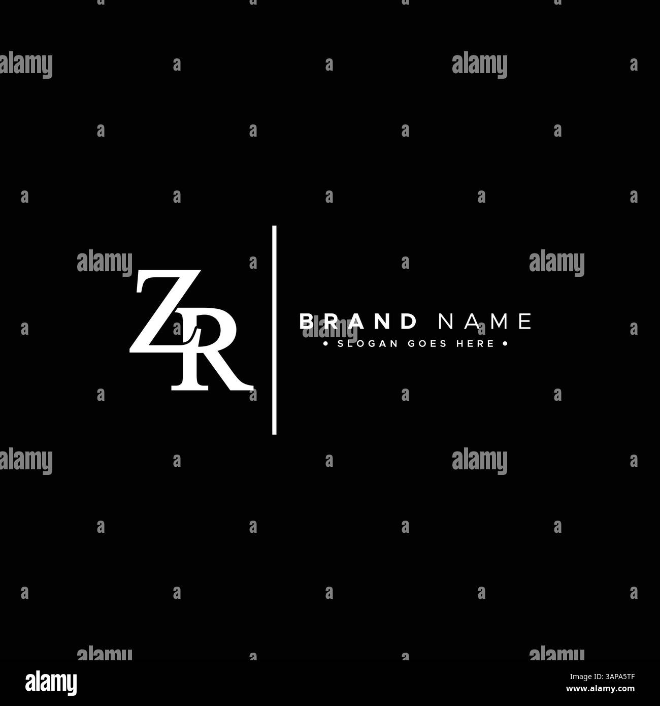 Vector Template for Initial Letter ZR Logo - Elegant Monogram Logo for ...