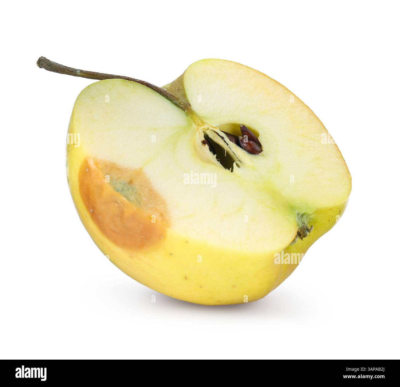 Half of overripe apple isolated on white Stock Photo - Alamy