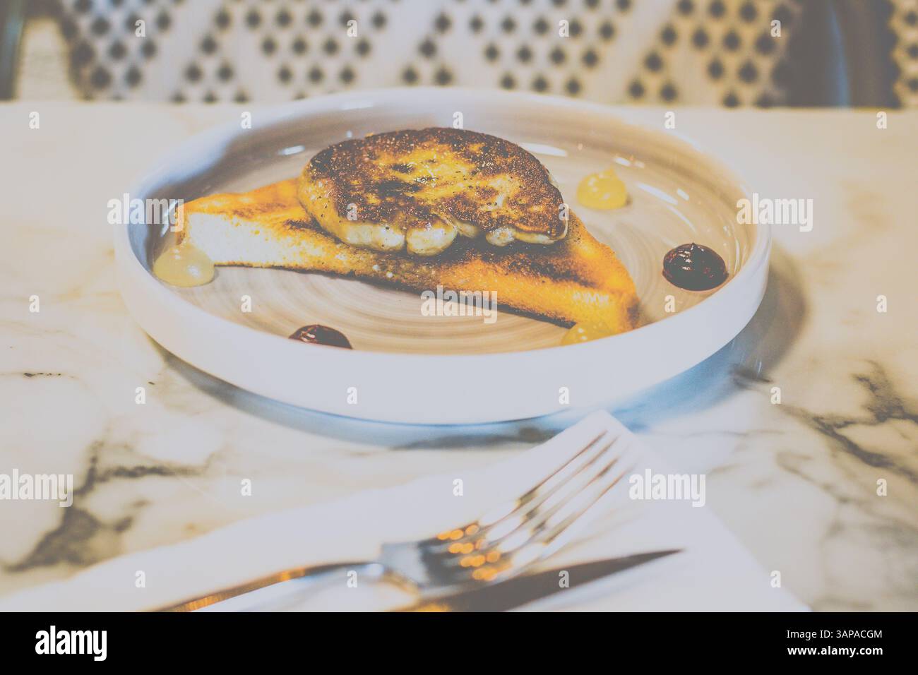 Pan Fried Foie Gras with french duck liver serve with brioche toast ...