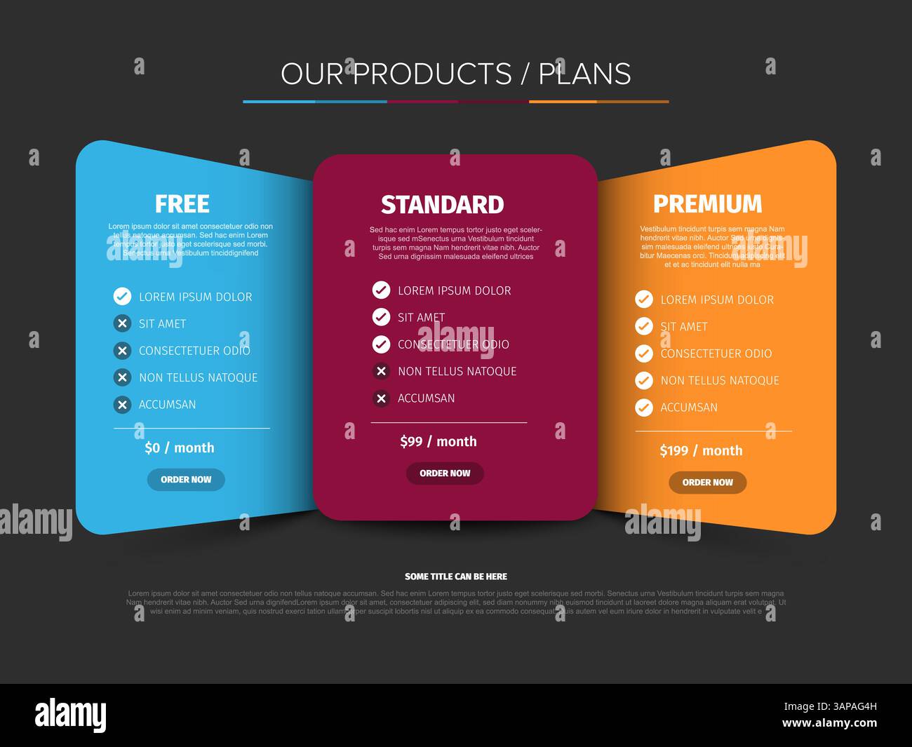 A clean dark and modern pricing plan comparison chart showcasing Free ...