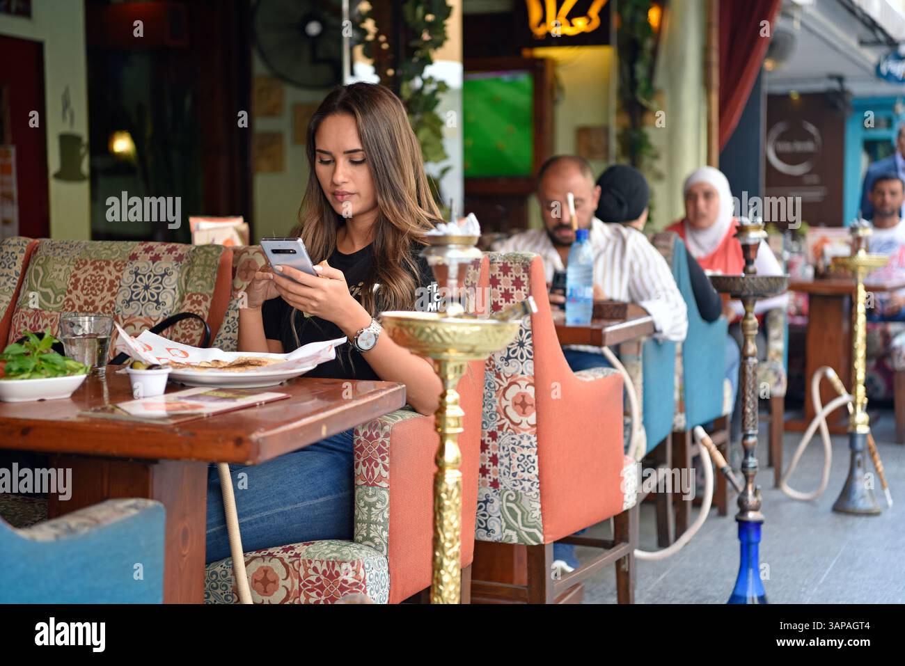 Cafe scene, Hamra, west Beirut, Lebanon Stock Photo - Alamy