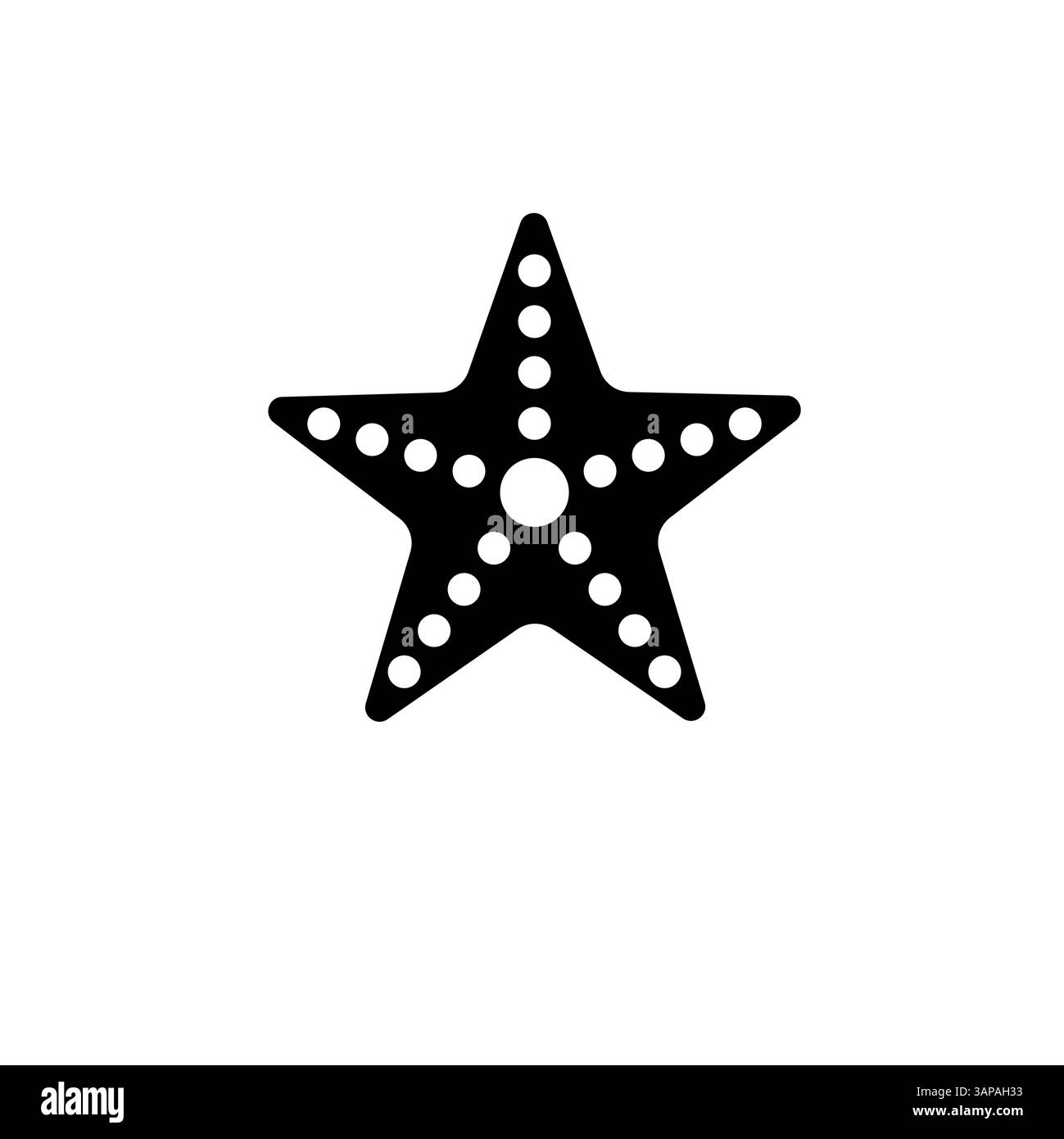 Starfish Silhouette, Underwater Star Fish Solid Flat Vector Icon ...