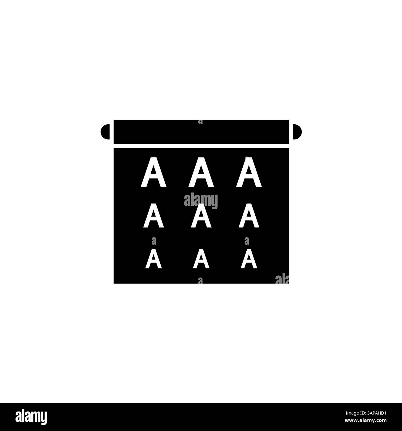 Vision Text Board, Optometry Admission Test Solid Flat Vector Icon ...