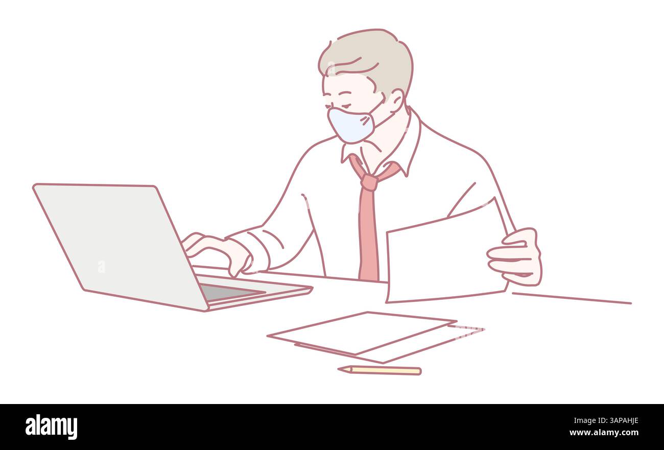 Focused man in mask Stock Vector Images - Alamy