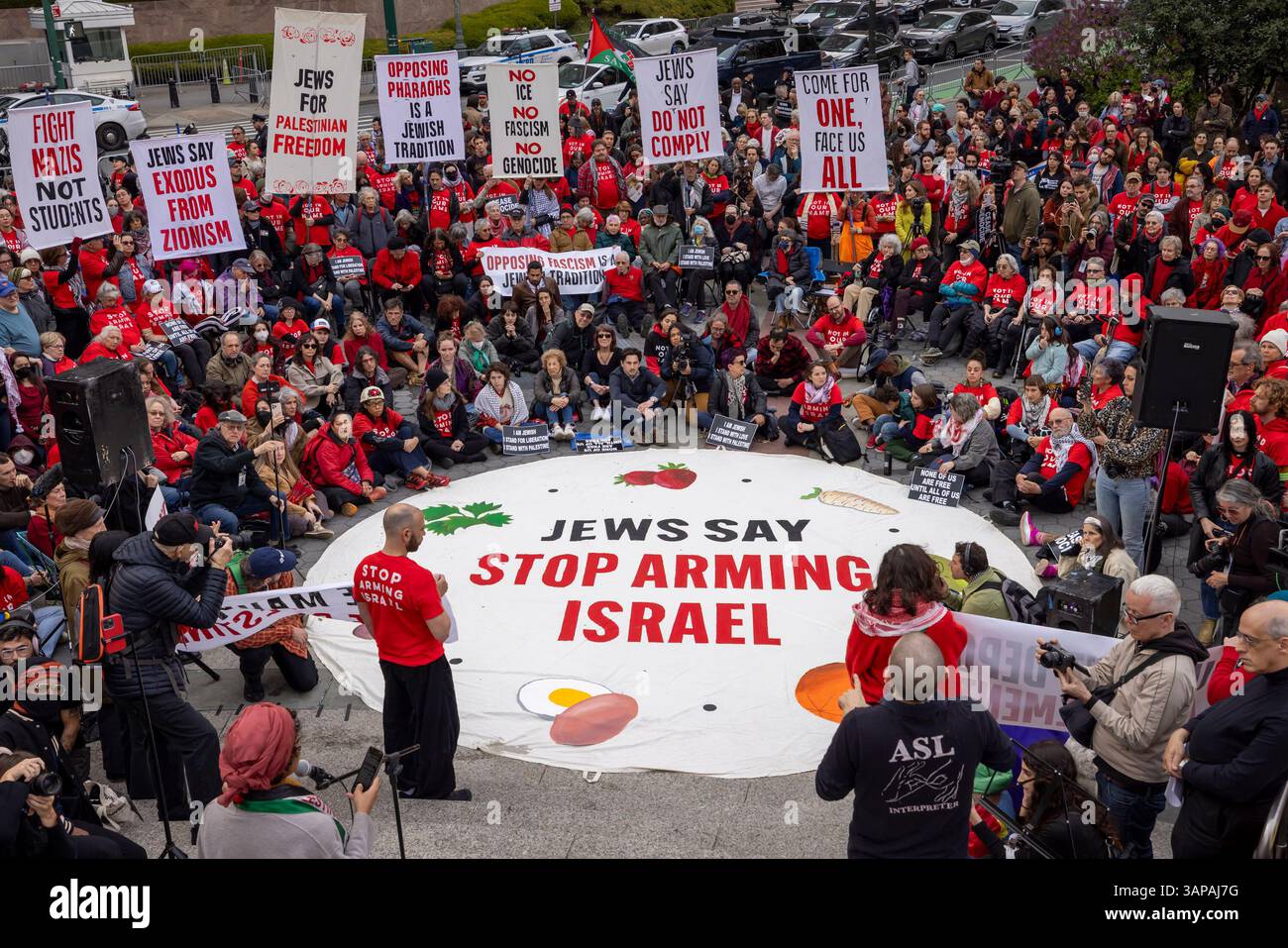 Jewish activists and allies take part in a Passover Seder outside ICE ...
