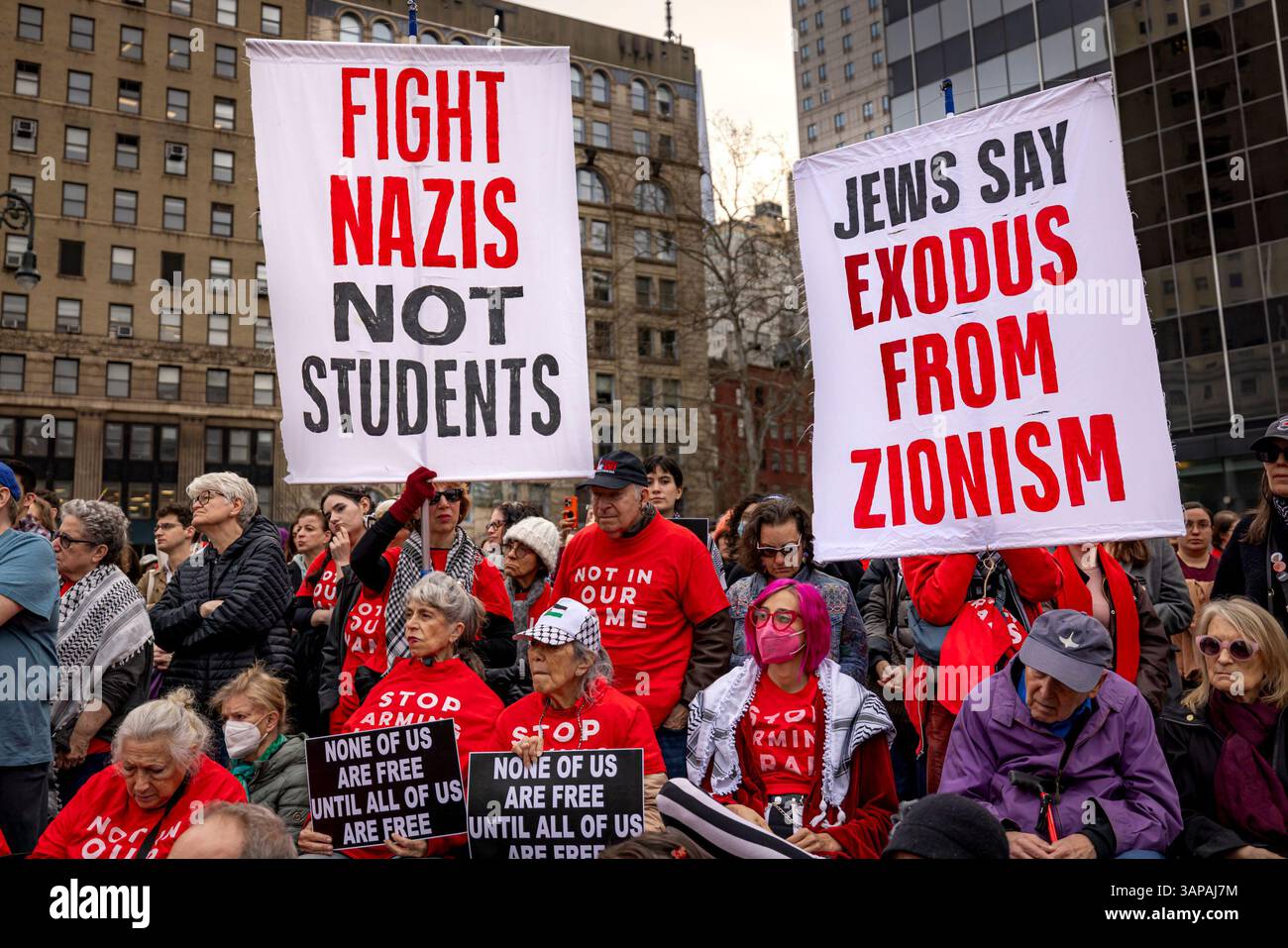 Jewish activists and allies take part in a Passover Seder outside ICE ...