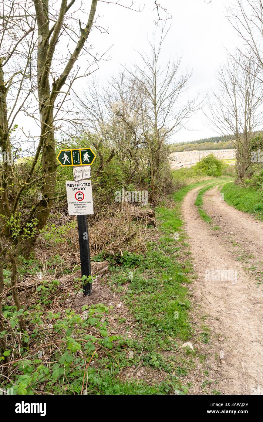 Restricted byway sign Stock Photo - Alamy
