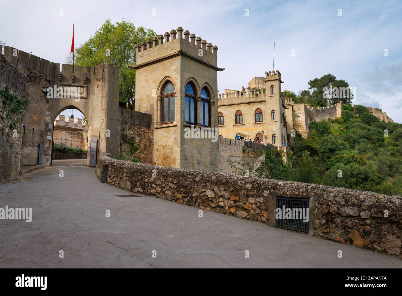 Landscape of the exterior of the Xátiva castle from the access path to ...