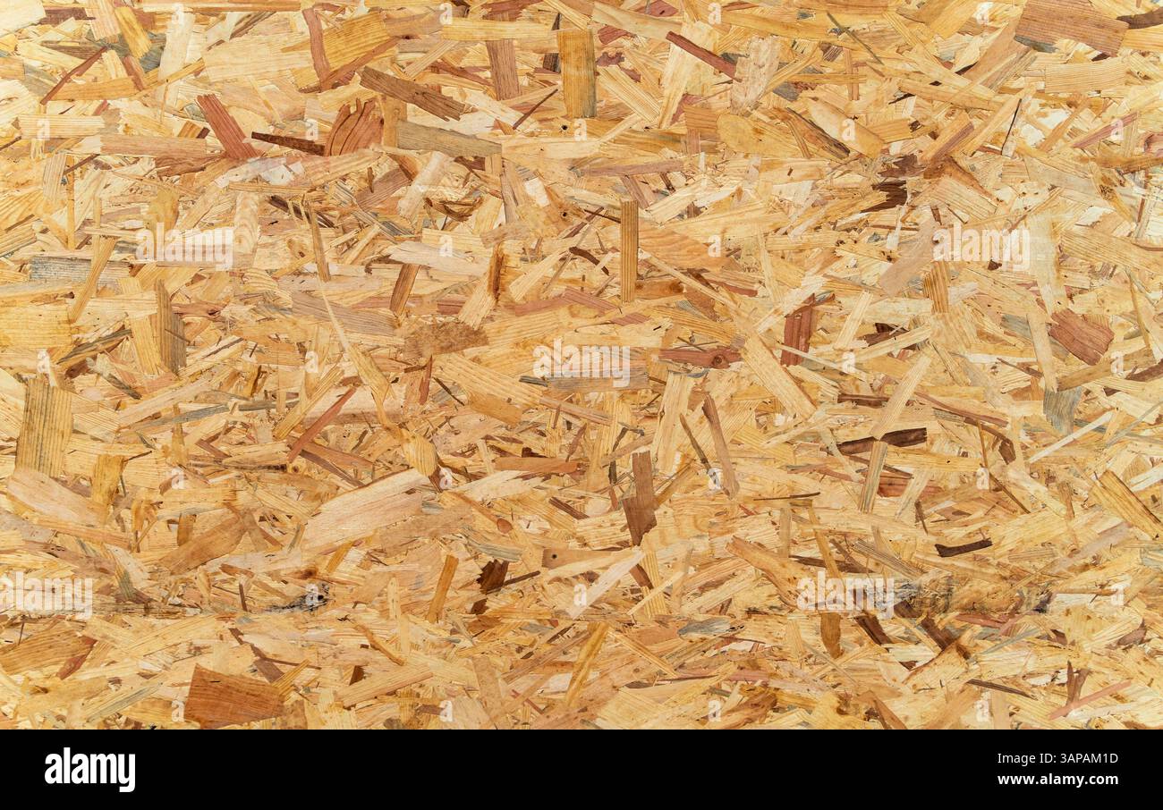 Frontal full frame oriented strand board detail shot Stock Photo - Alamy