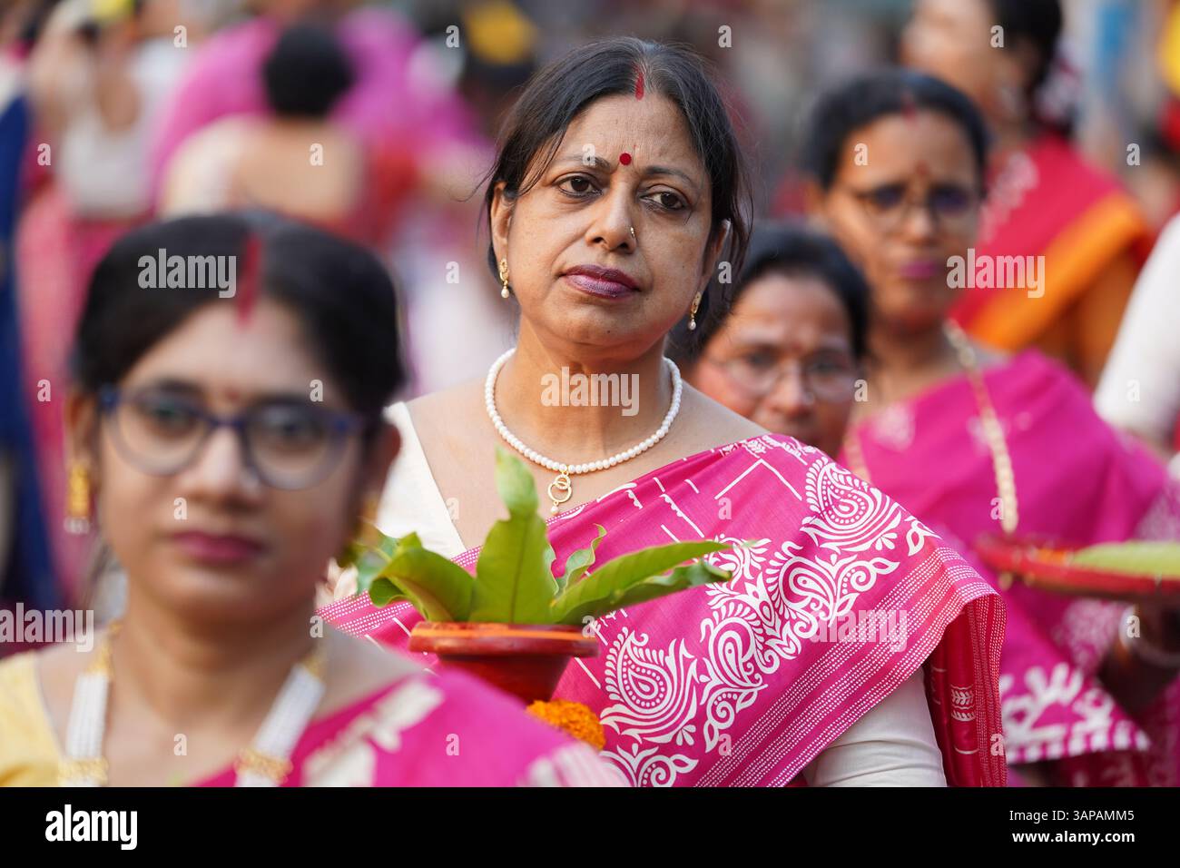 Hundreds join the vibrant Mangal Shobhajatra at dawn to mark the ...