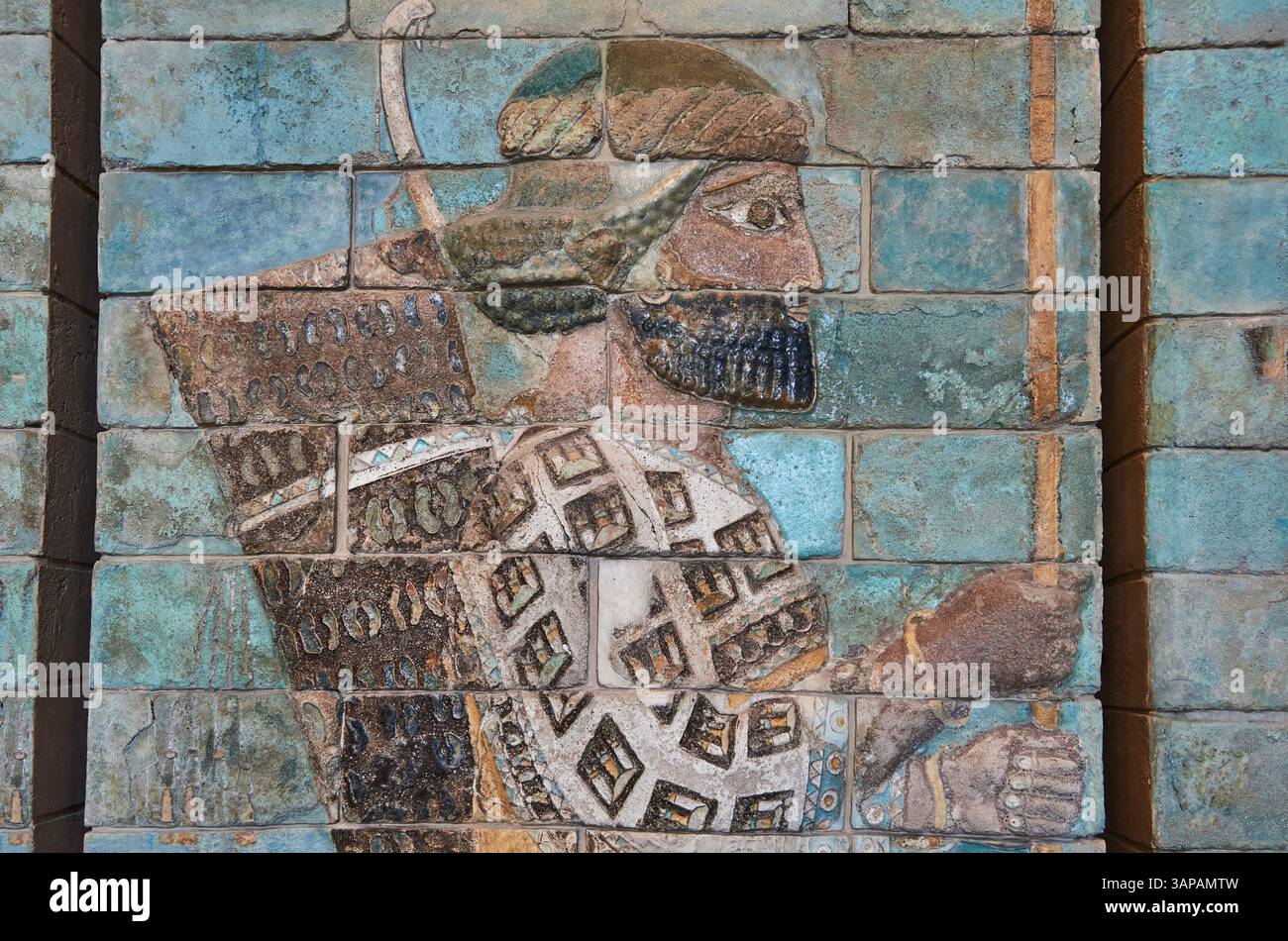 Coloured glazed terracotta tiled panels depicting Persian archers. From the reign of Darius 1st ...