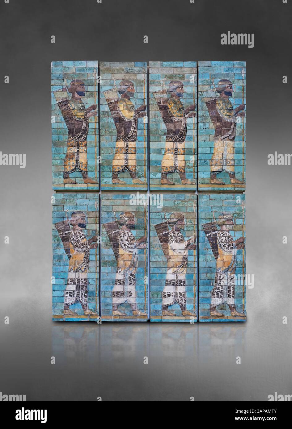 Coloured glazed terracotta tiled panels depicting Persian archers. From the reign of Darius 1st ...