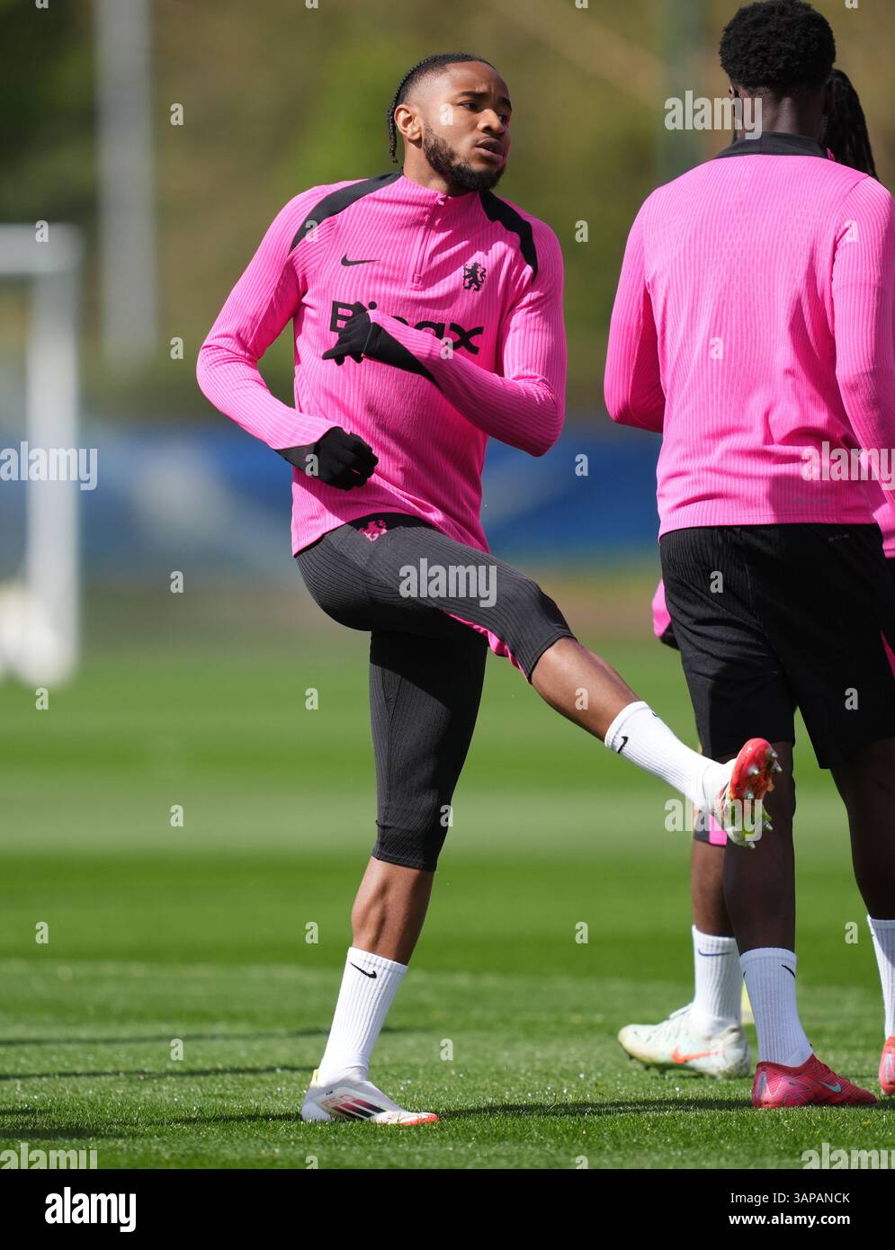 Chelsea's Christopher Nkunku during a training session at Cobham ...