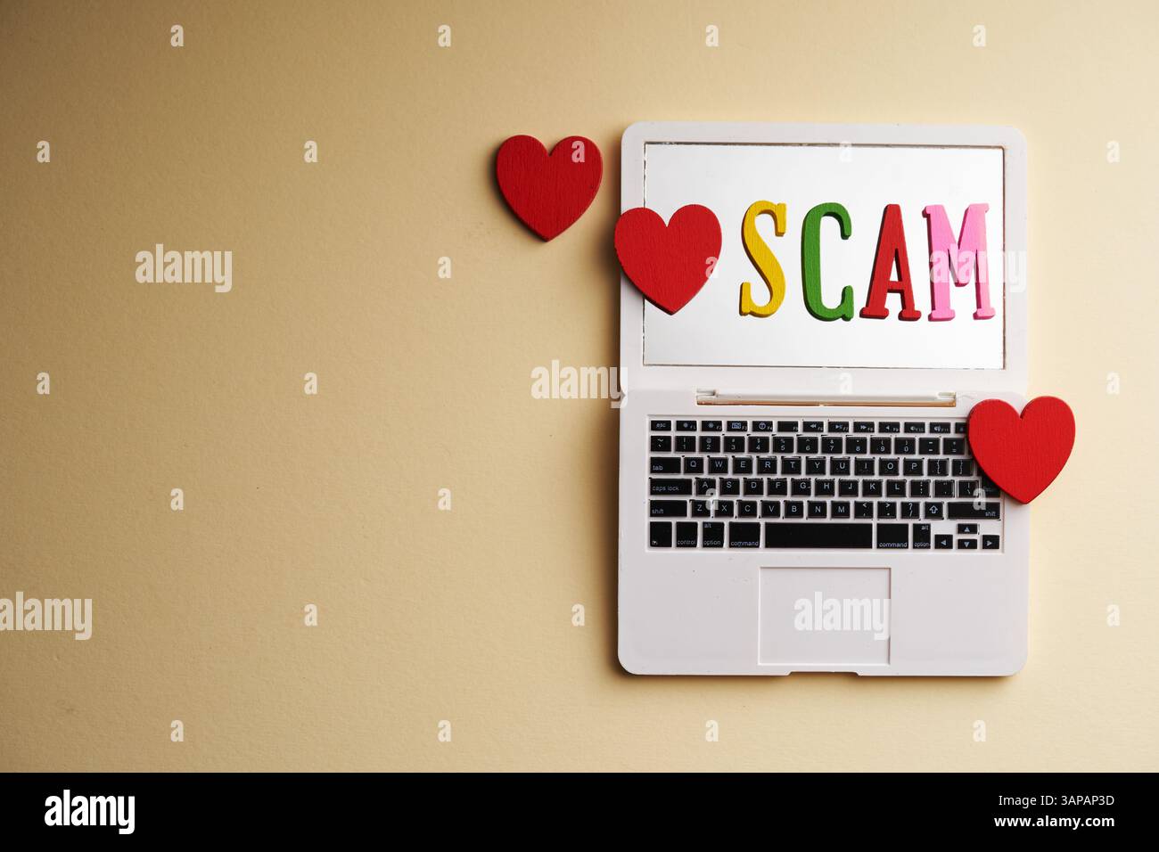 red heart shape and miniature laptop Stock Photo - Alamy