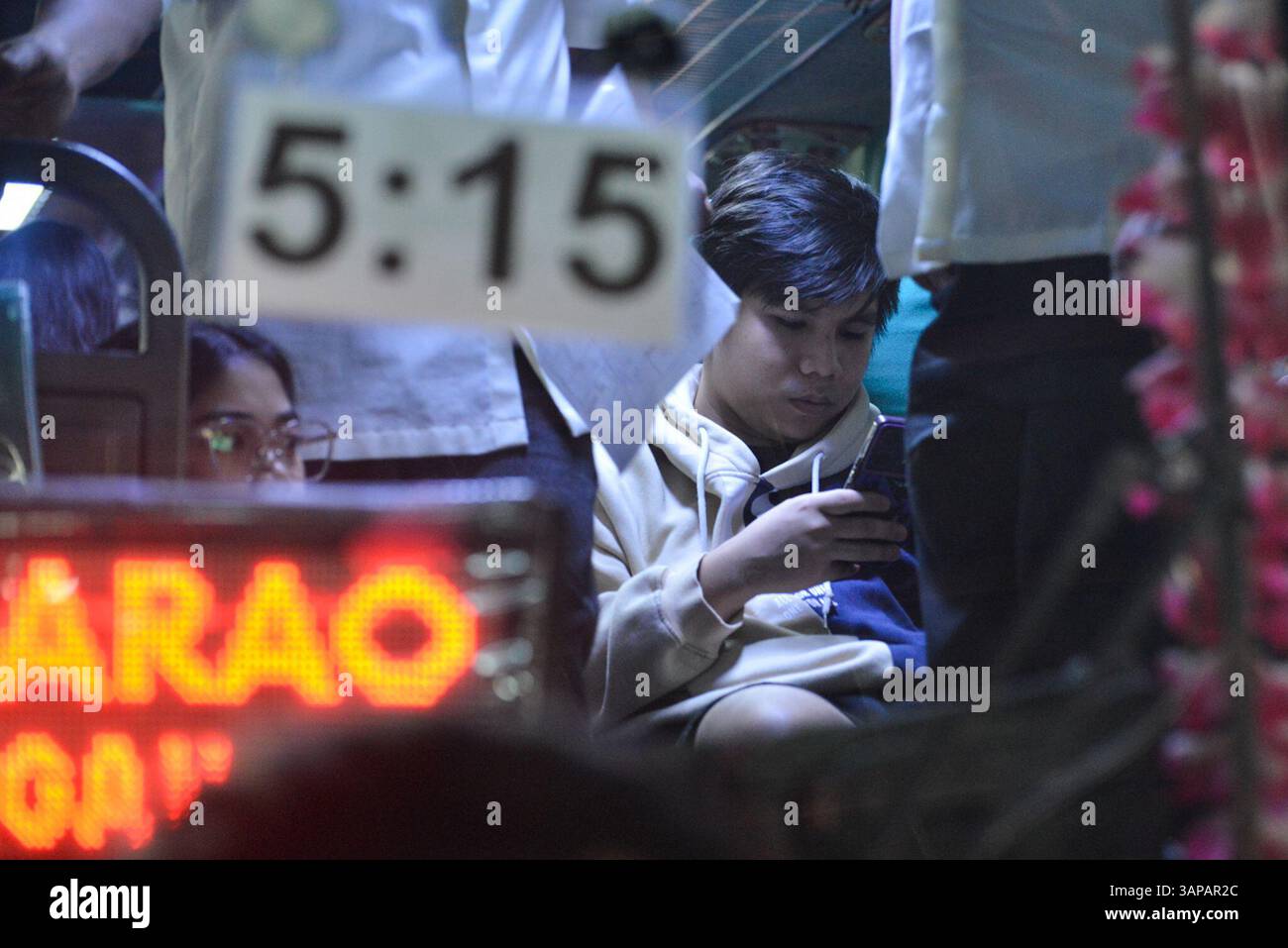 April 16, 2025, Manila, Ncr, Philippines: Commuters waits at a ...