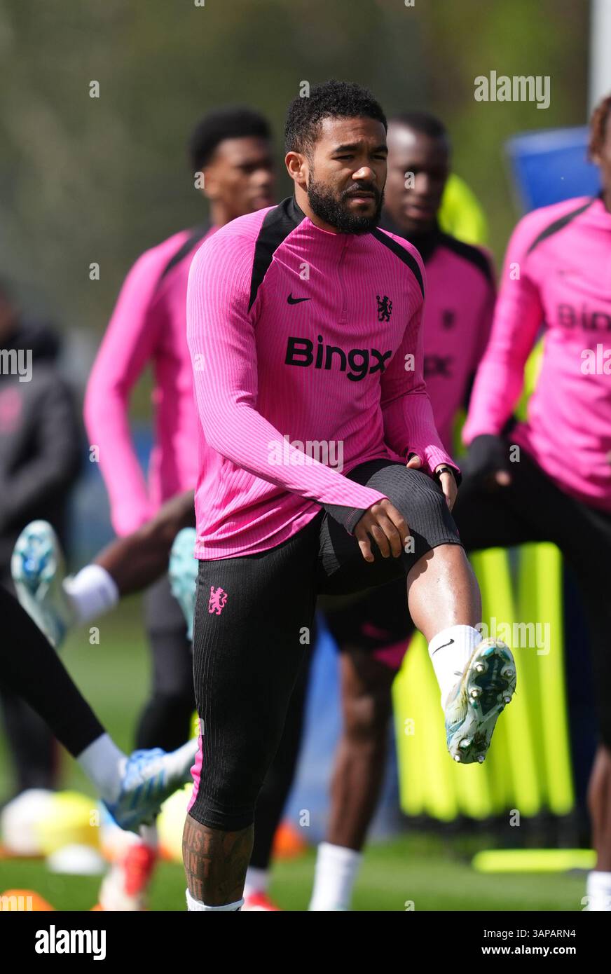 Chelsea's Reece James during a training session at Cobham Training ...