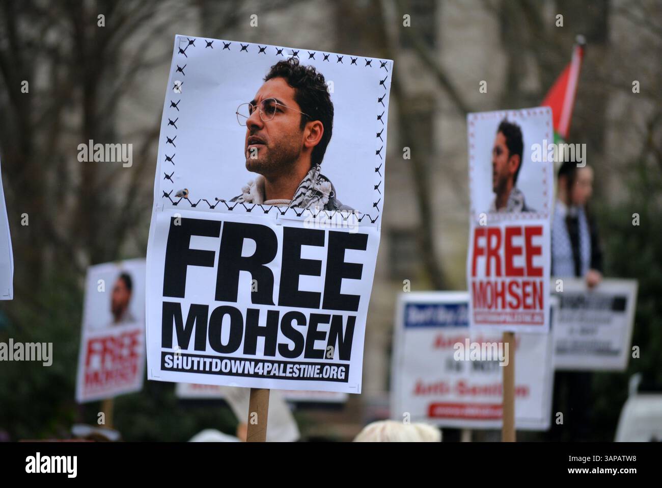 Rally for student activist Mohsen Mahdawi outside of ICE headquarters ...