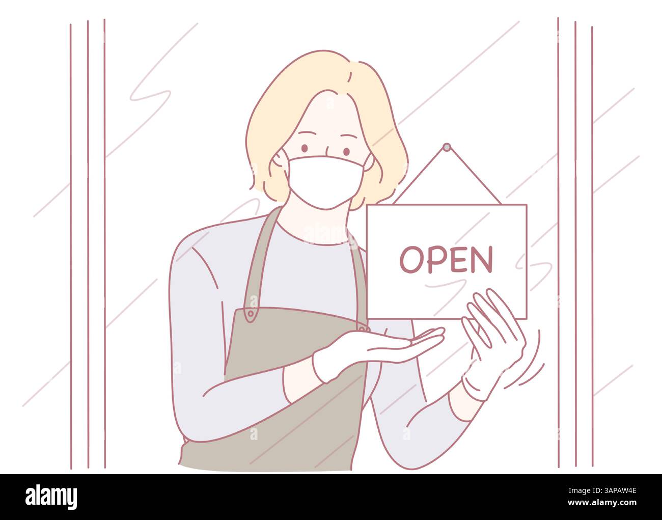 Sign placed in window Stock Vector Images - Alamy