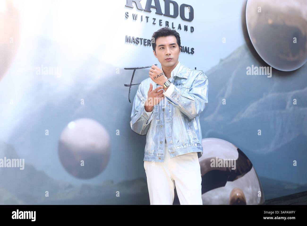 TAIPEI, CHINA - APRIL 16, 2025 - Taiwanese actor Mike He attends a ...